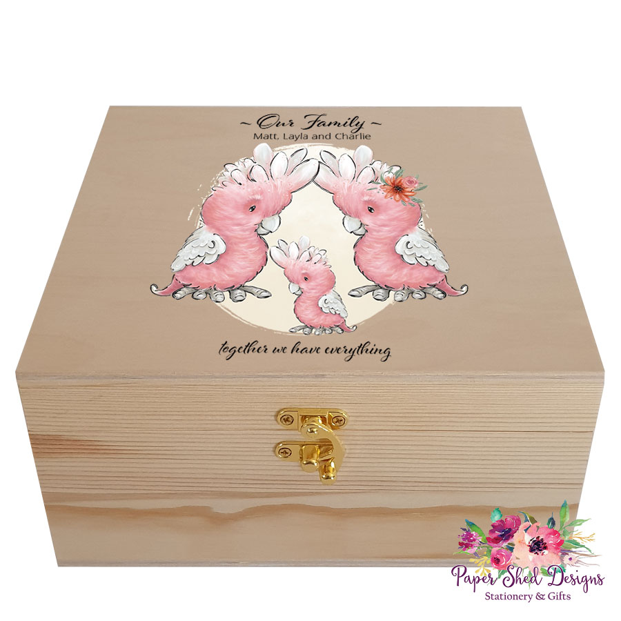 Personalised Family Print Keepsake Box | Galah - Paper Shed Designs