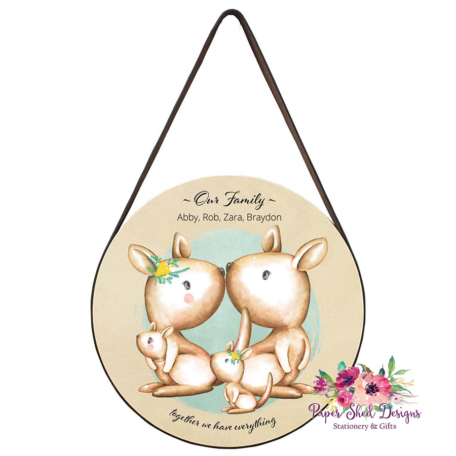 Personalised Family Print Leather Bound Timber | Kangaroo - Paper Shed ...