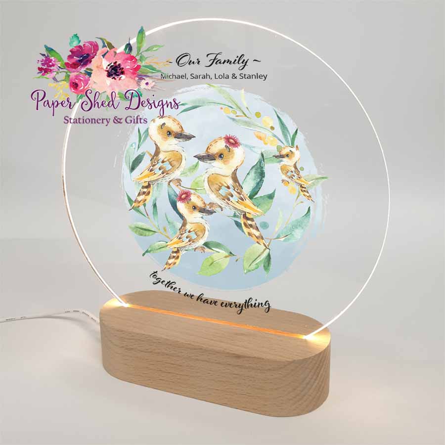 Personalised Family Print Custom Light | Kookaburra - Paper Shed Designs