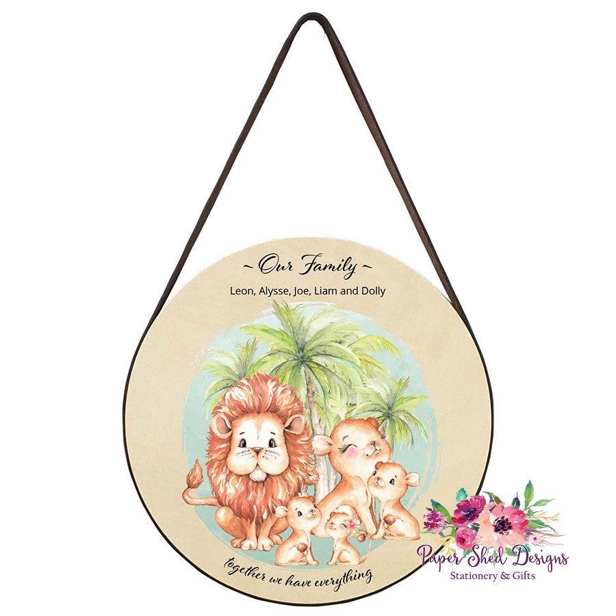 Personalised Family Print Leather Bound Timber | Lion 1 - Paper Shed ...