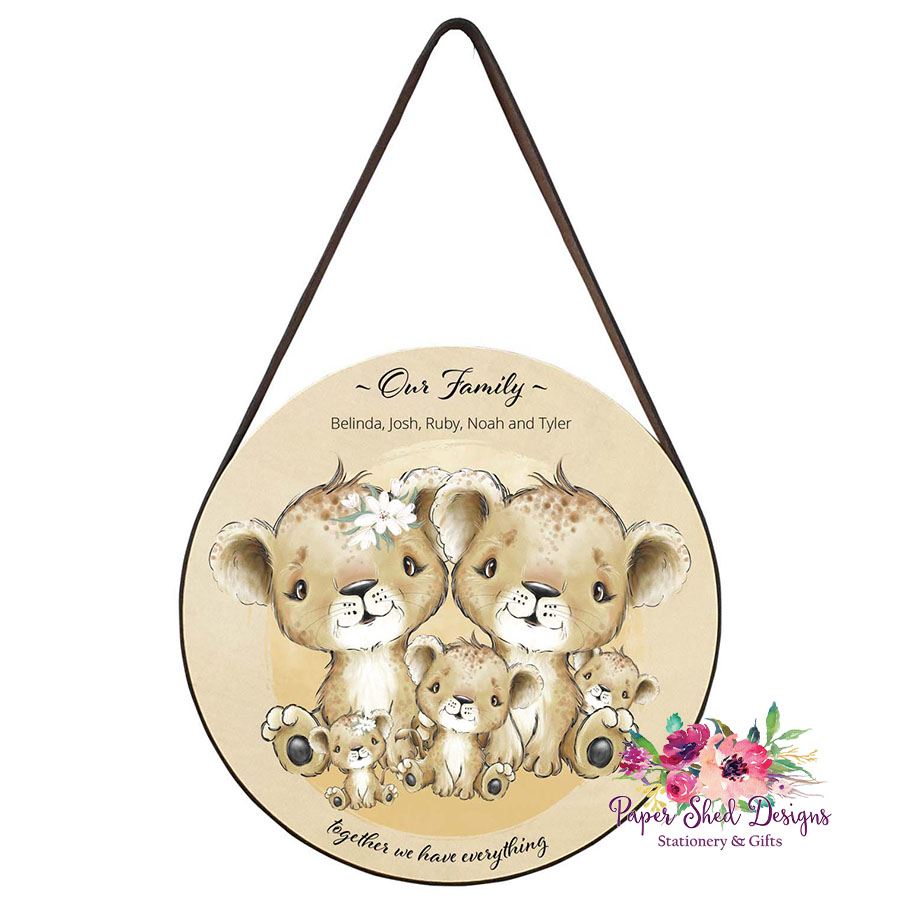 Personalised Family Print Leather Bound Timber | Lion 2 - Paper Shed ...