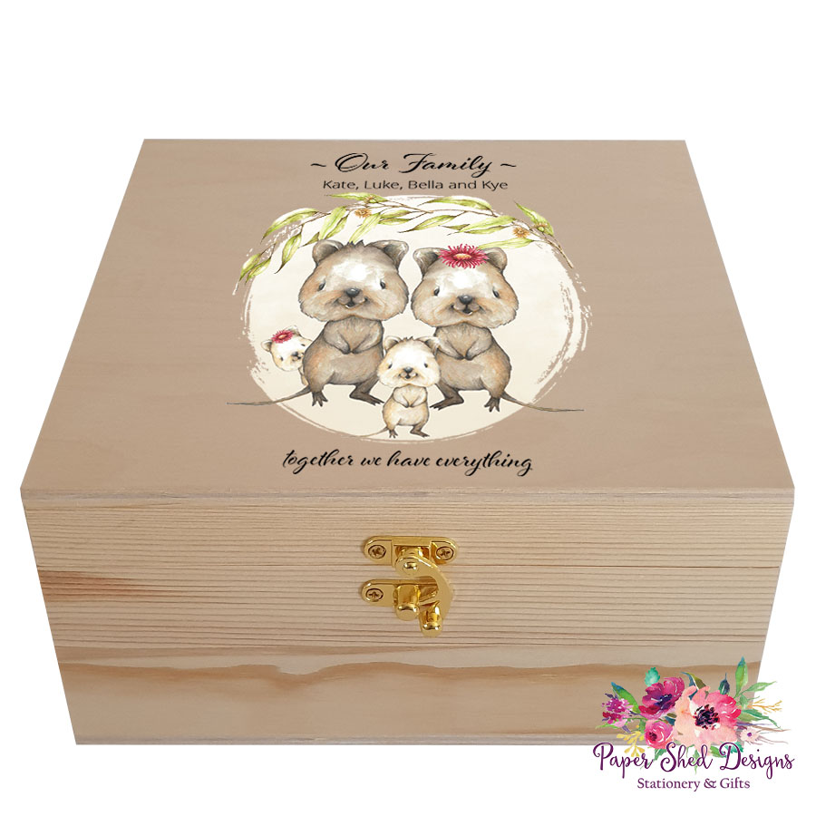 Personalised Family Print Keepsake Box | Quokka - Paper Shed Designs