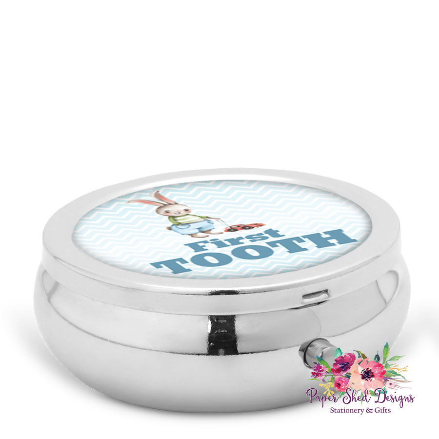 Little Bunny First Tooth & Curl Keepsake - Silver - Paper Shed Designs