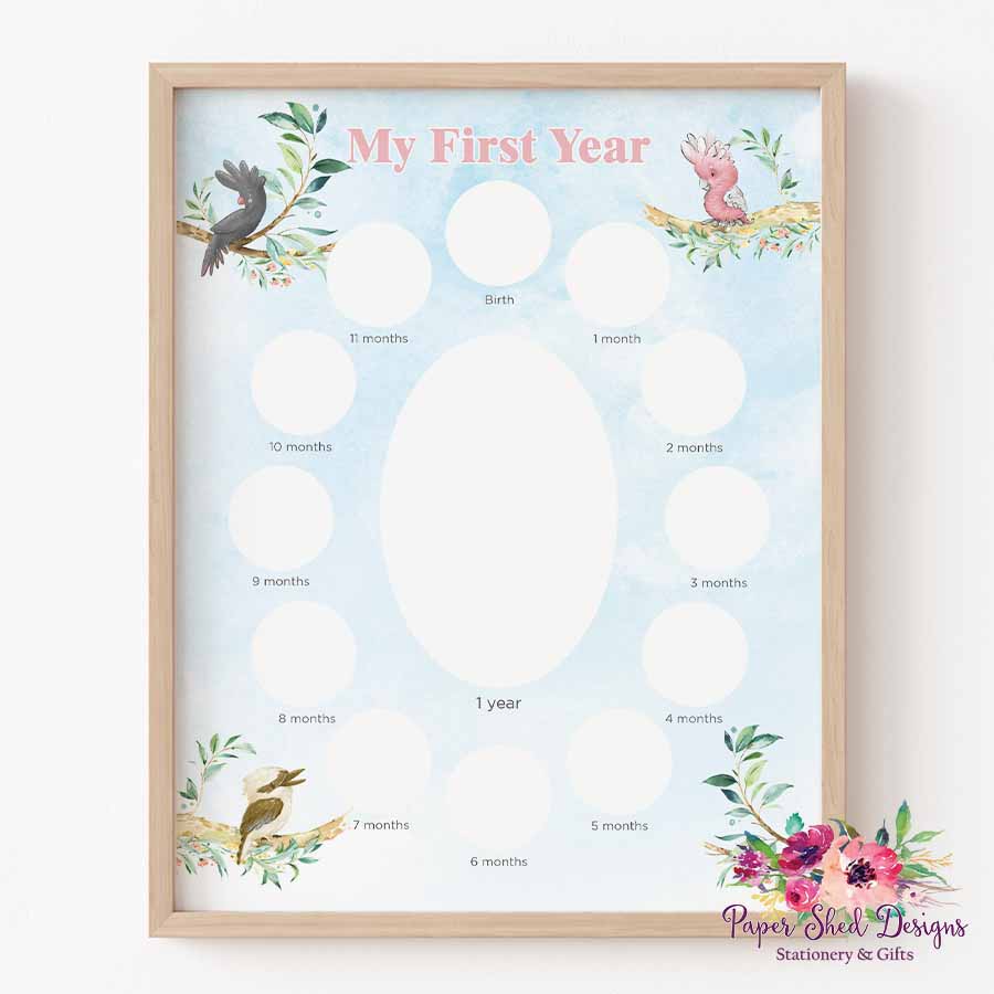 First Year Frame | Australian Birds - Paper Shed Designs