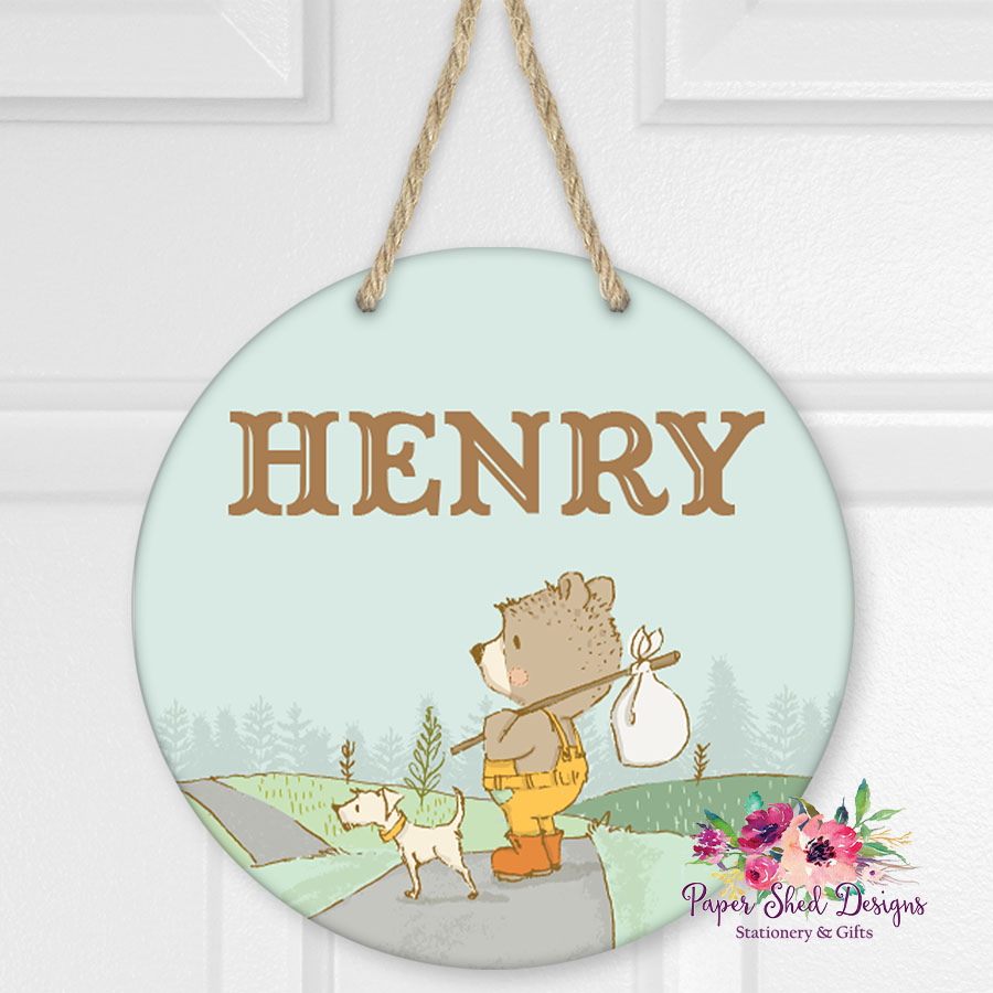 Acrylic Name Plaque | Bears Adventure - Paper Shed Designs