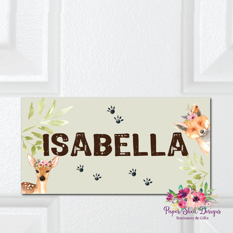 Door Sign | Forest Friends Floral - Paper Shed Designs