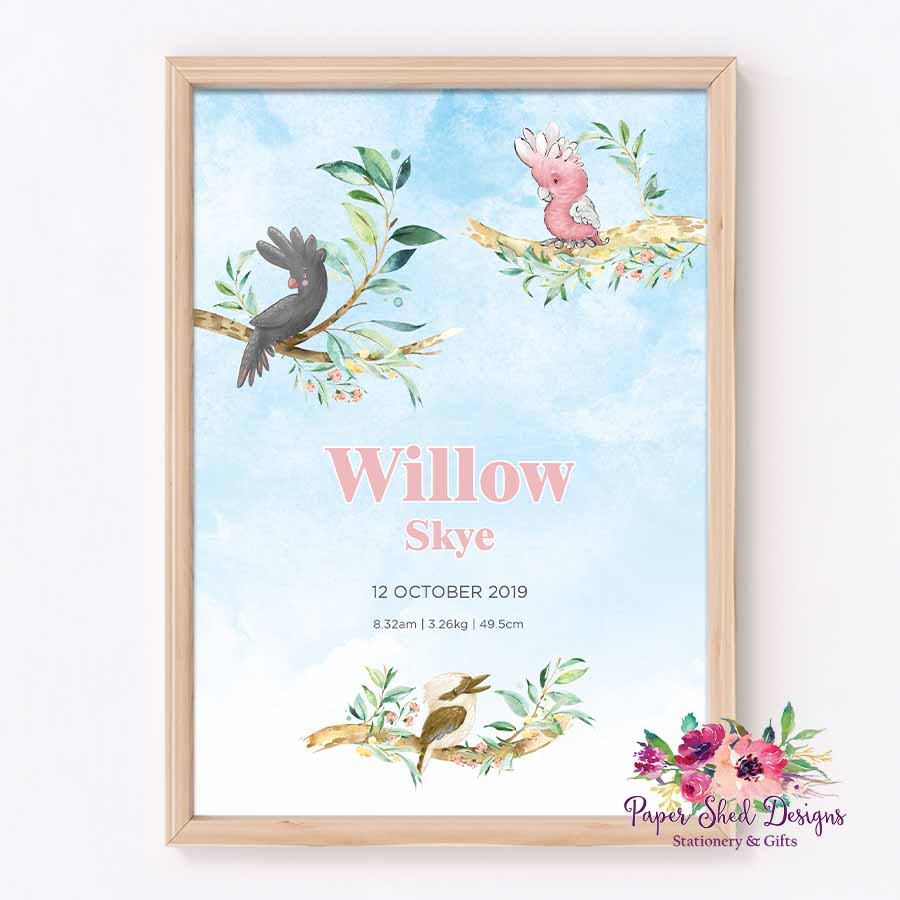 Name Print | Australian Birds - Paper Shed Designs