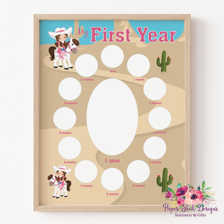 First Year Frame | Cowgirl - Paper Shed Designs