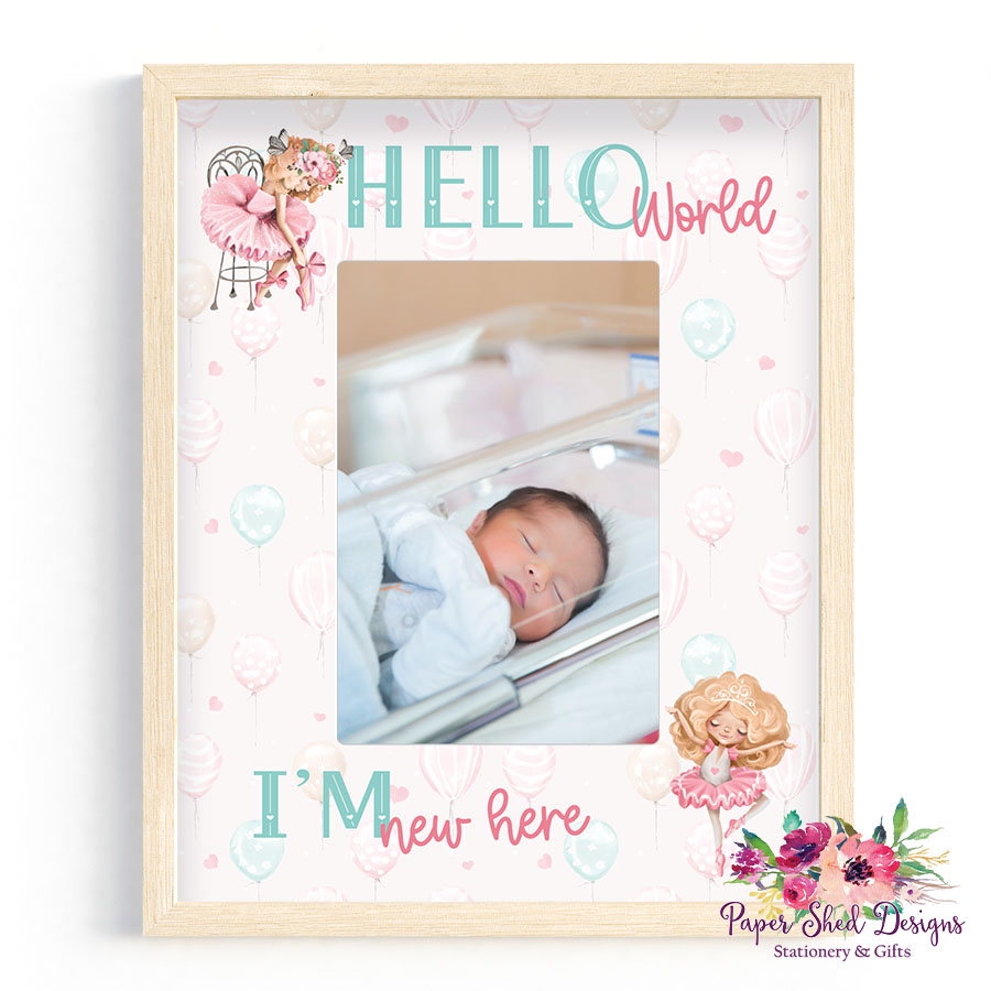 Hello World Photo Frame | Ballerina - Paper Shed Designs