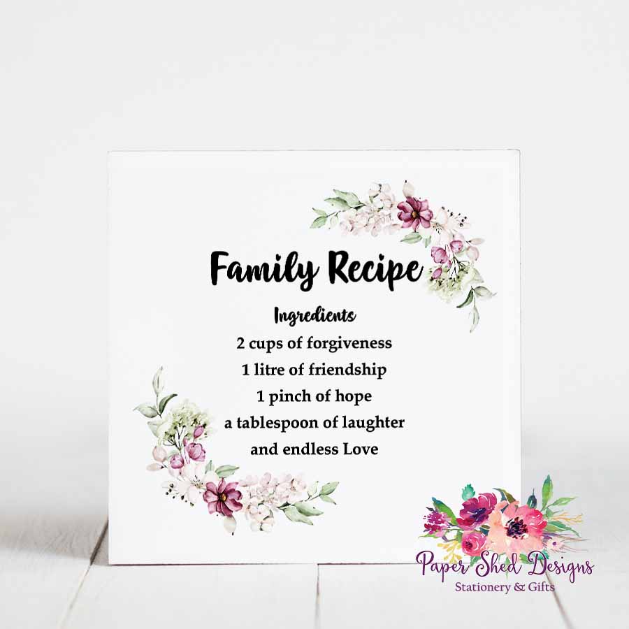 Ceramic Tile | Family Recipe Floral - Paper Shed Designs