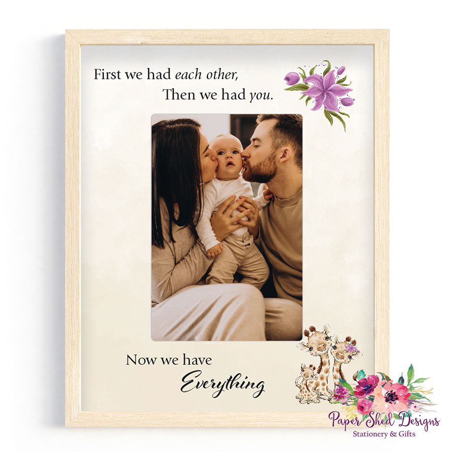 First We Had Each Other Photo Frame | Giraffe Family - Paper Shed Designs