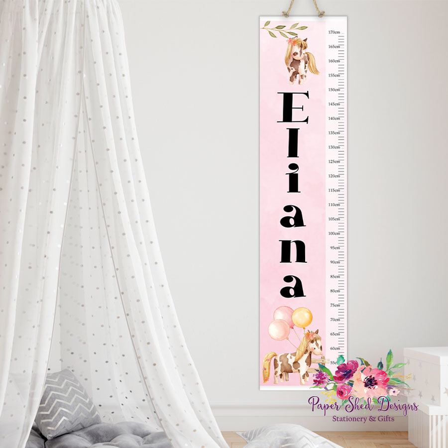 Height Chart | Cute Pony - Paper Shed Designs