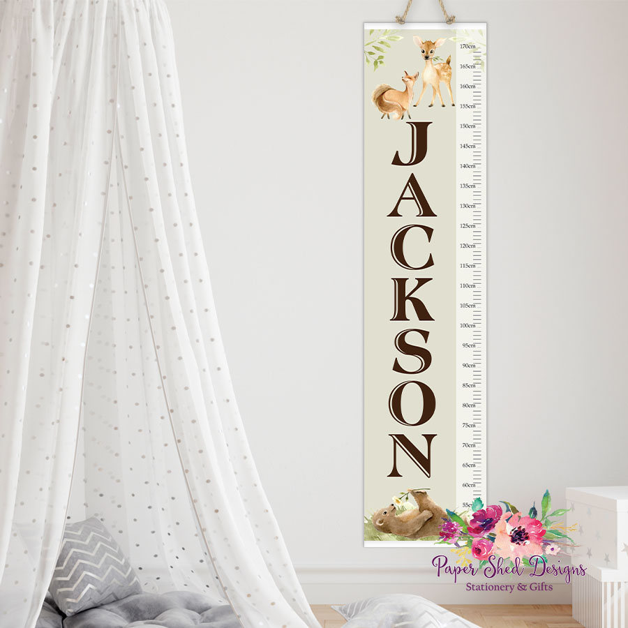 Height Chart | Woodland Friends - Paper Shed Designs