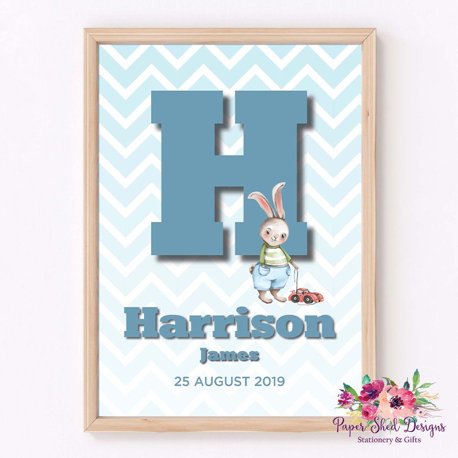 Initial Print | Little Bunny - Paper Shed Designs