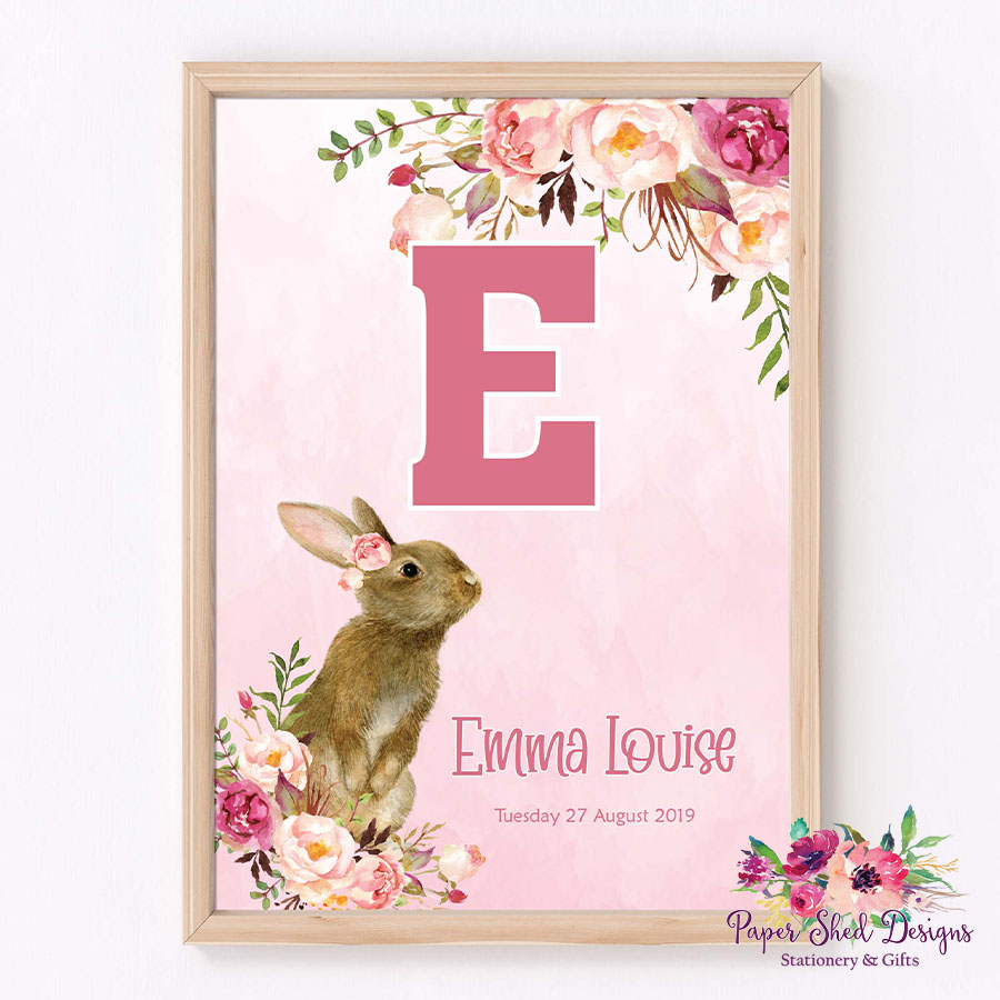 Initial Print | Spring Bunny - Paper Shed Designs