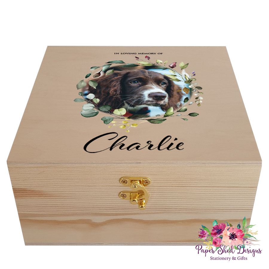 Pet Keepsake Box | Watercolour Leaves - Paper Shed Designs