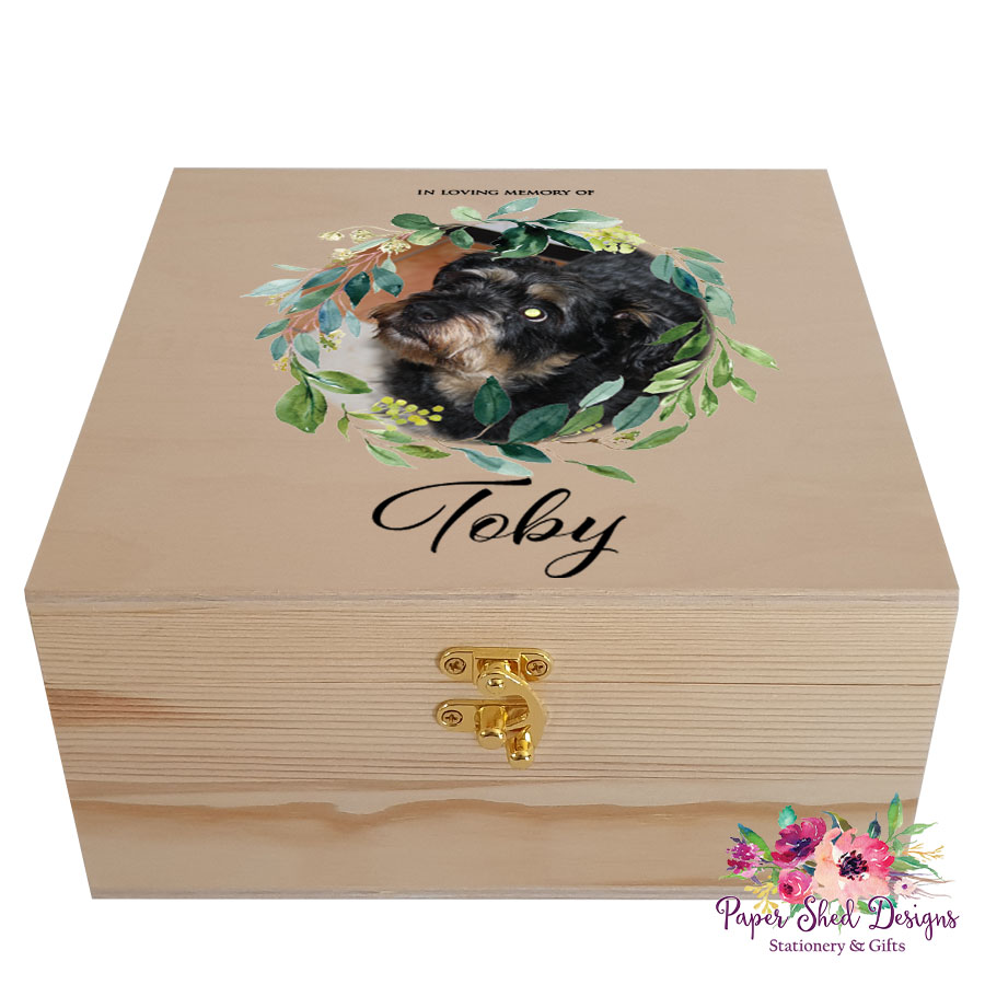 Pet Keepsake Box | Pretty Leaves - Paper Shed Designs