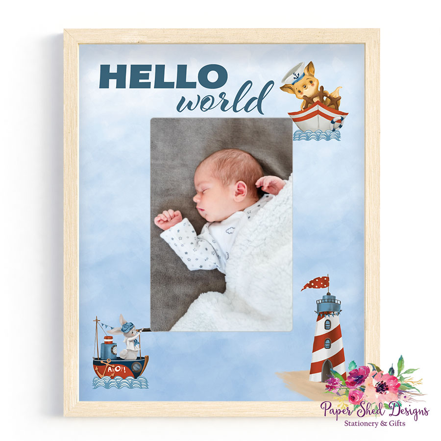 Hello World Photo Frame | Ocean Adventures 1 - Paper Shed Designs