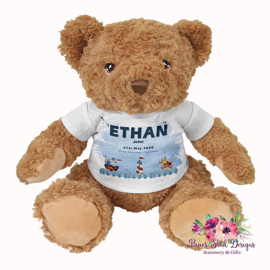 Personalised Teddy Bear | Ocean Adventures - Paper Shed Designs