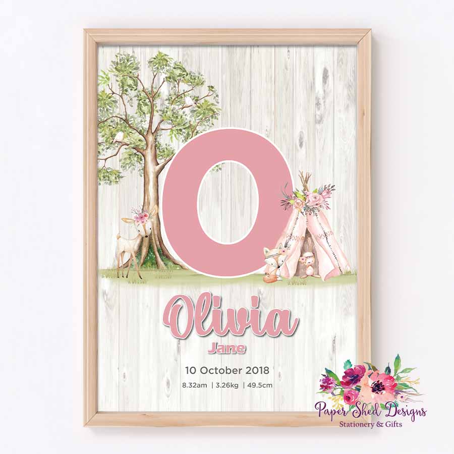Initial Print | Boho Deer - Paper Shed Designs