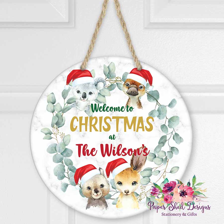 Christmas Door Sign Aussie Christmas Paper Shed Designs