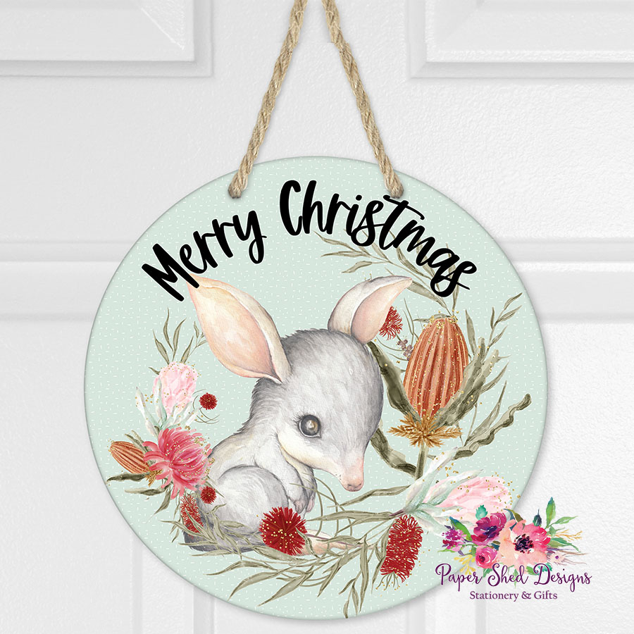 Christmas Door Sign | Christmas Bilby - Paper Shed Designs