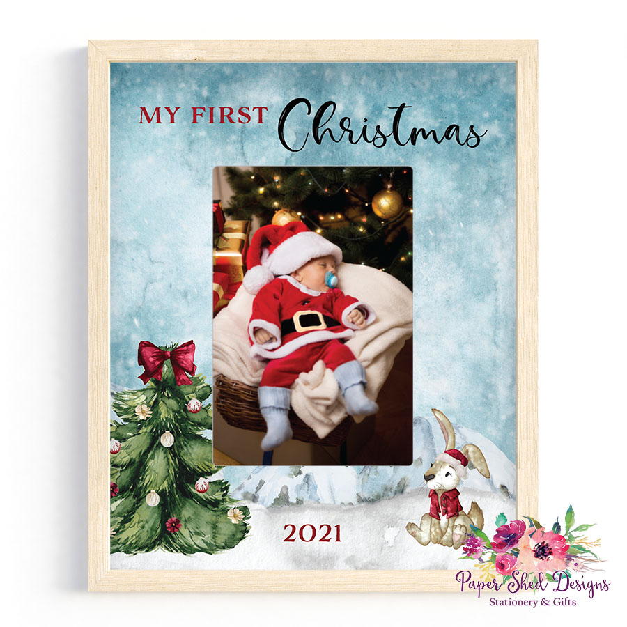 First Christmas Photo Frame | Christmas Bunnies - Paper Shed Designs