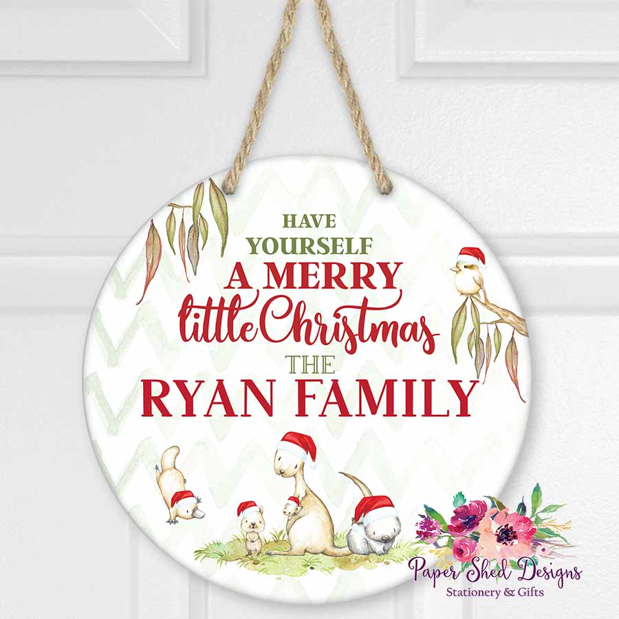 Christmas Door Sign | Cute Australian Animals - Paper Shed Designs