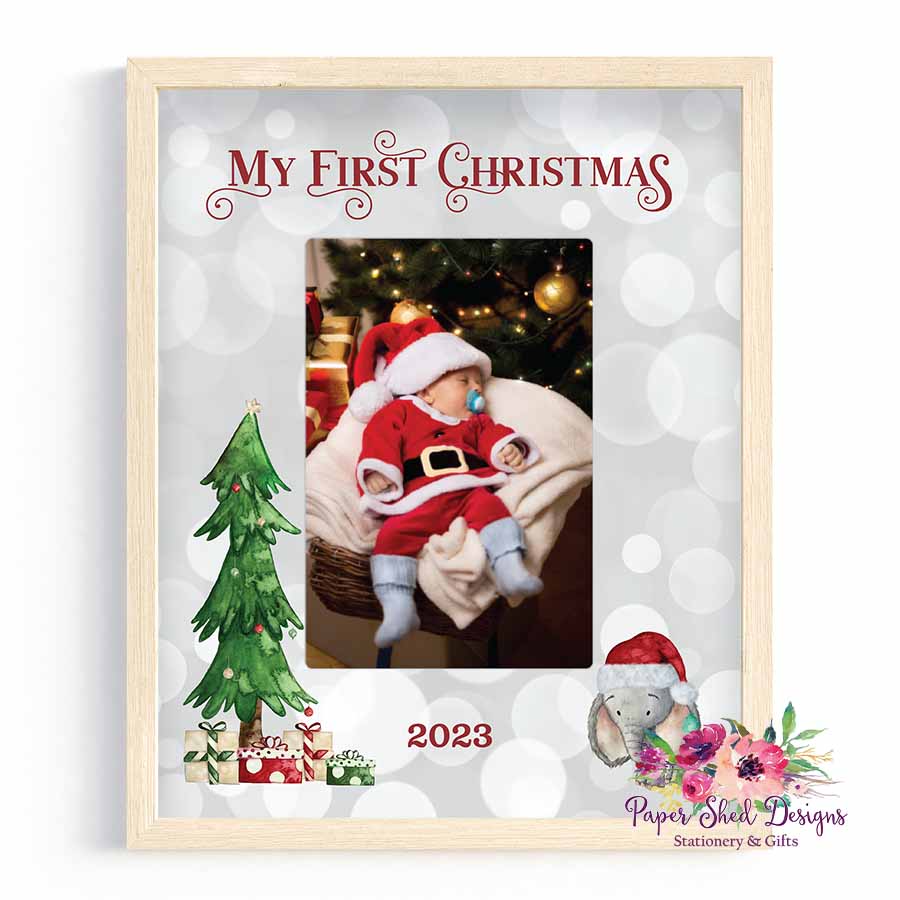 First Christmas Photo Frame | Christmas Elephant - Paper Shed Designs