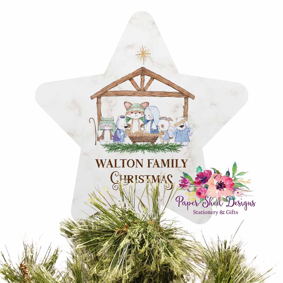 Christmas Tree Topper | Nativity Animals - Paper Shed Designs