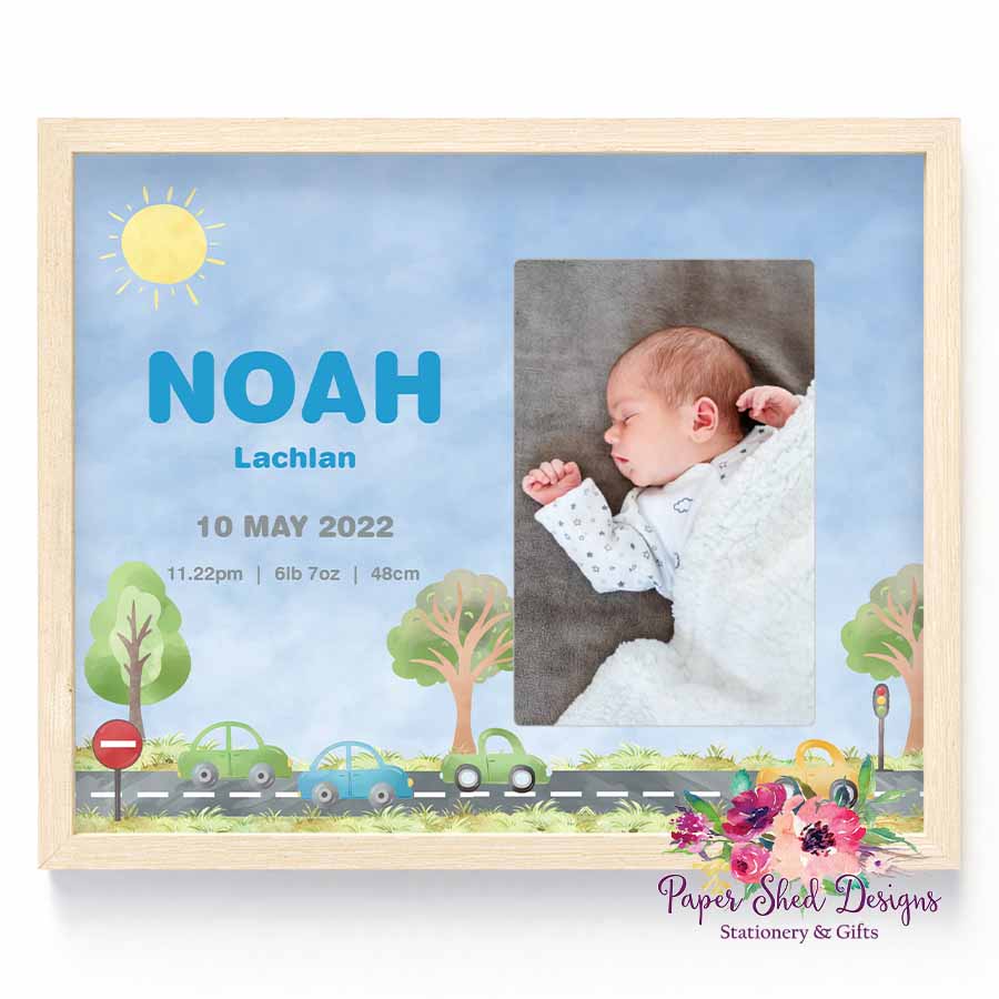 Hello World Photo Frame | Rainbow Cars - Details - Paper Shed Designs