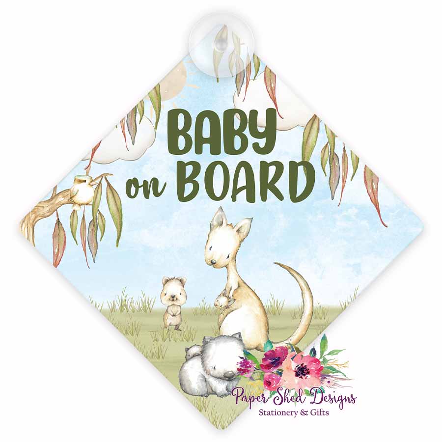 Baby on Board Car Sign | Cute Australian Animals - Paper Shed Designs