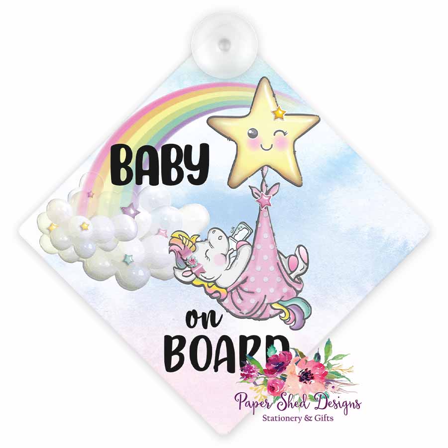 Baby on Board Car Sign | Special Delivery Unicorn - Paper Shed Designs
