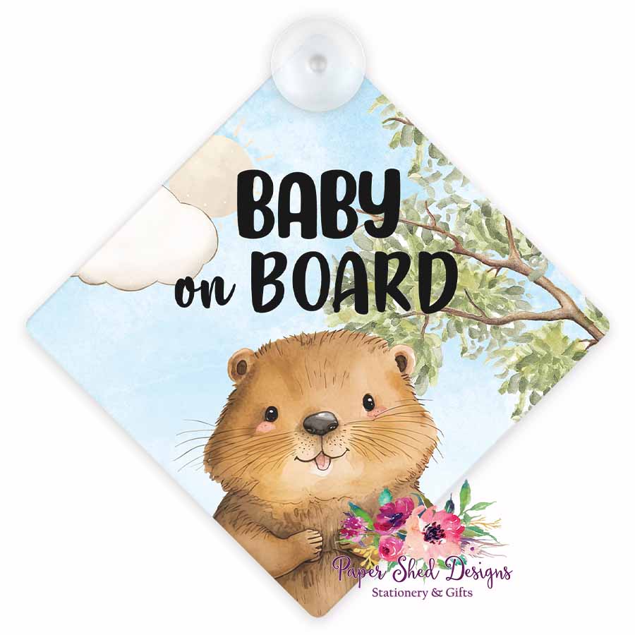Baby on Board Car Sign | Wombat - Paper Shed Designs