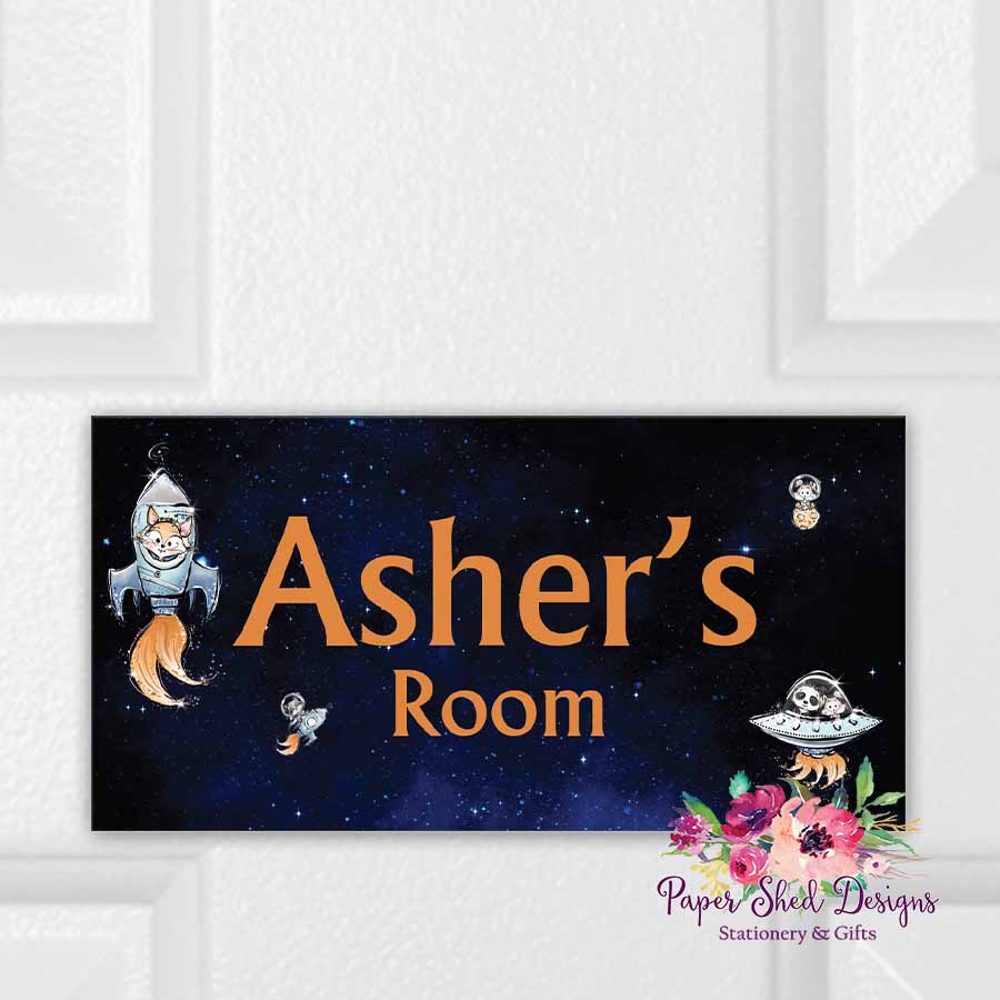 Door Sign | Outer Space - Paper Shed Designs