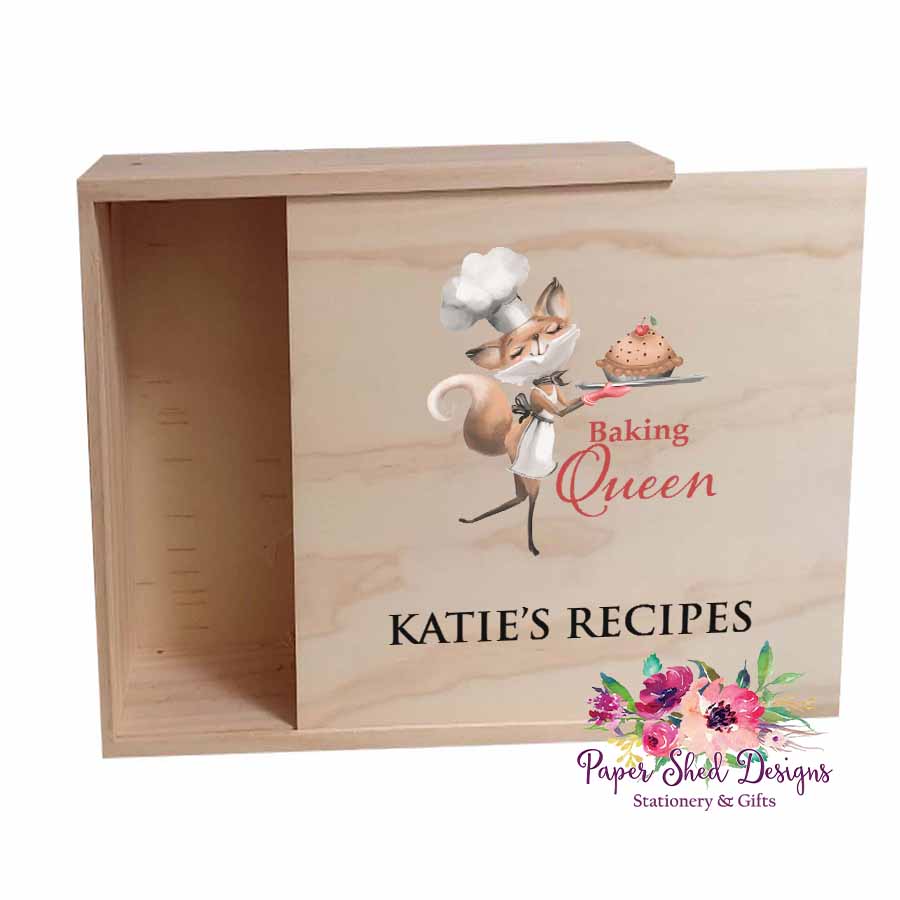Personalised Recipe Box | Baking Queen - Paper Shed Designs