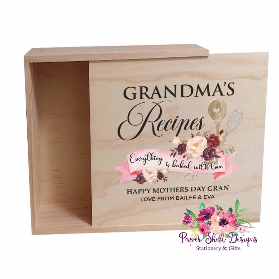 Personalised Recipe Box | Baked with Love - Paper Shed Designs