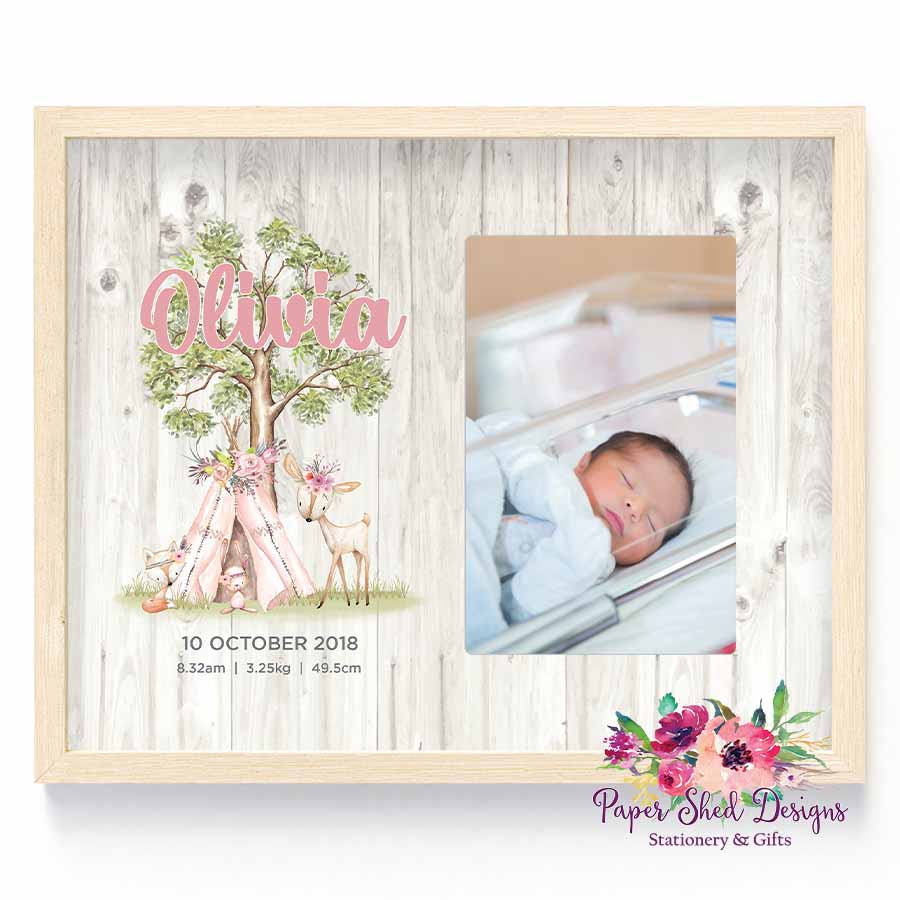 Hello World Photo Frame | Boho Deer - Details - Paper Shed Designs