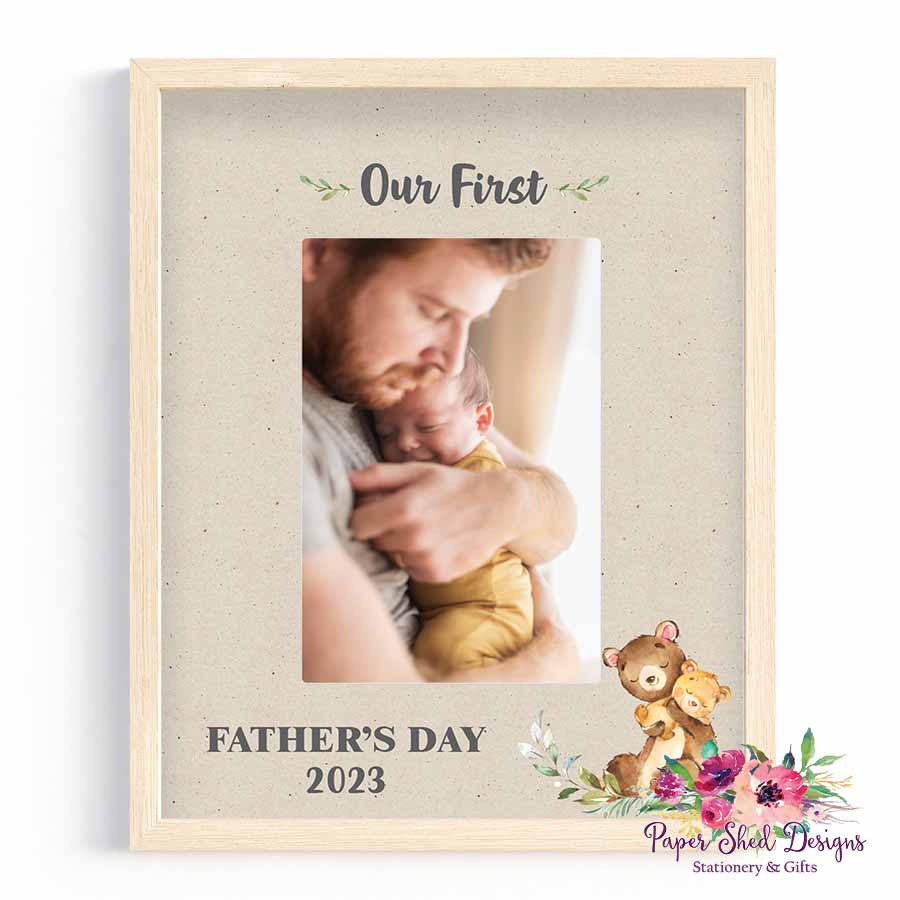 First Father's Day Photo Frame | Daddy and Baby Bear - Paper Shed Designs