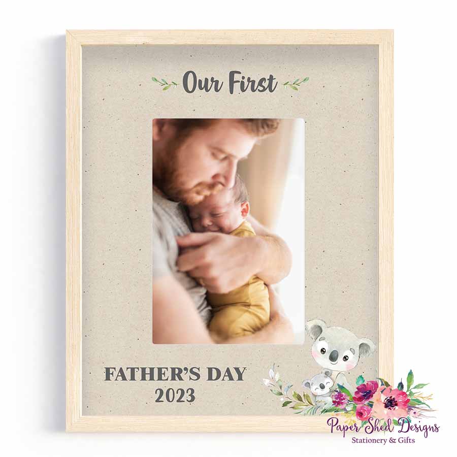 First Father's Day Photo Frame | Daddy and Baby Koala - Paper Shed Designs