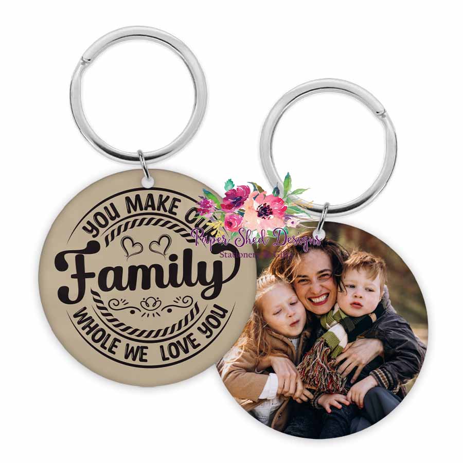 Personalised Photo Keyring | You Make Our Family Whole - Paper Shed Designs