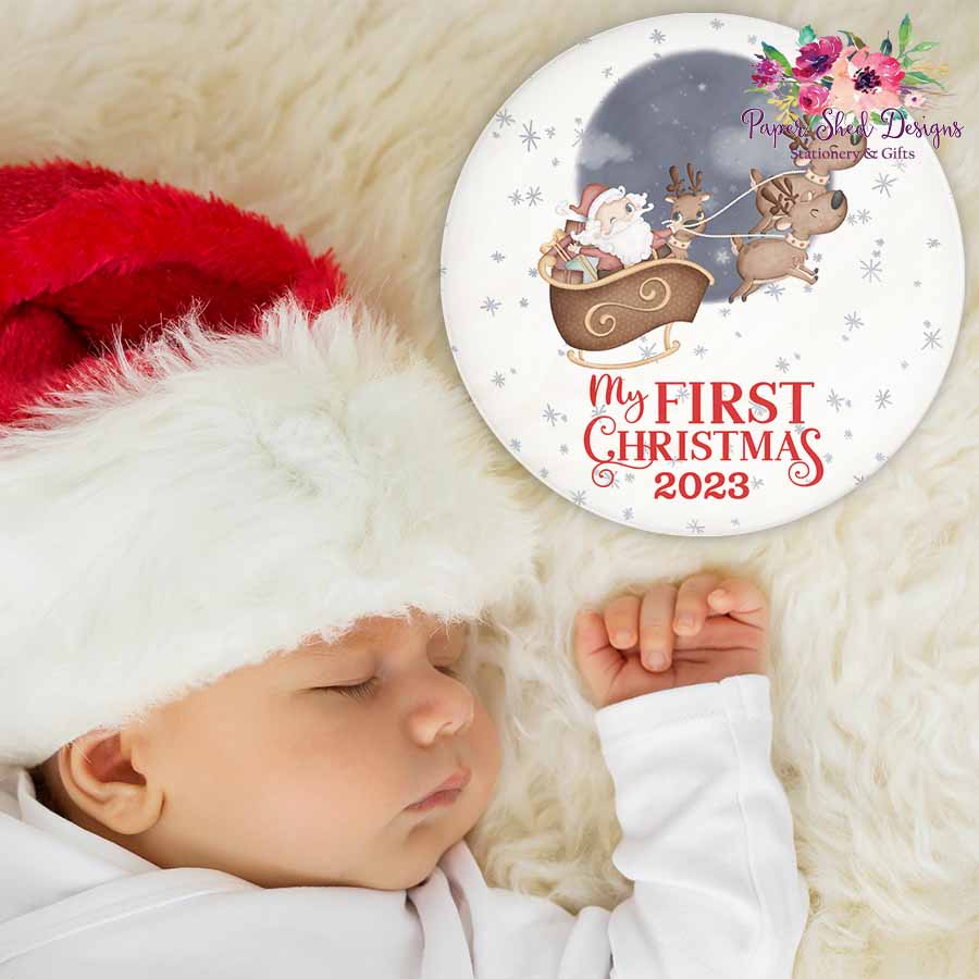 First Christmas Milestone Disc | Santa Claus - Paper Shed Designs