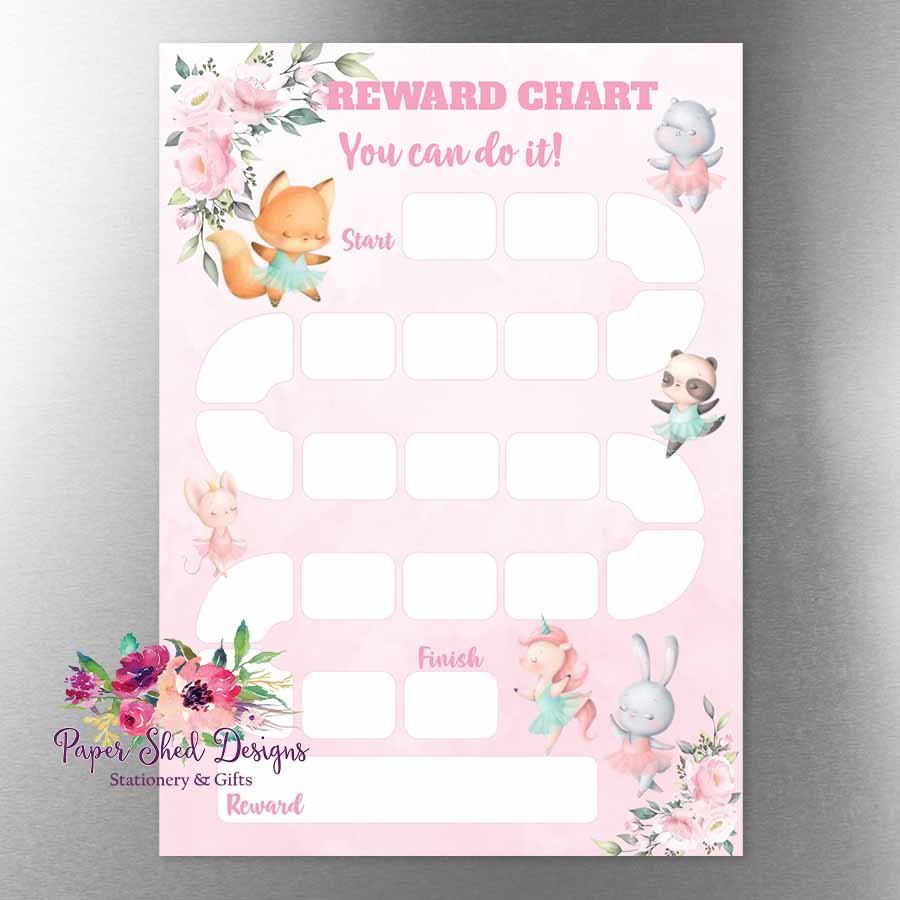 Magnetic Reward Chart | Cute Ballet Animals - Paper Shed Designs