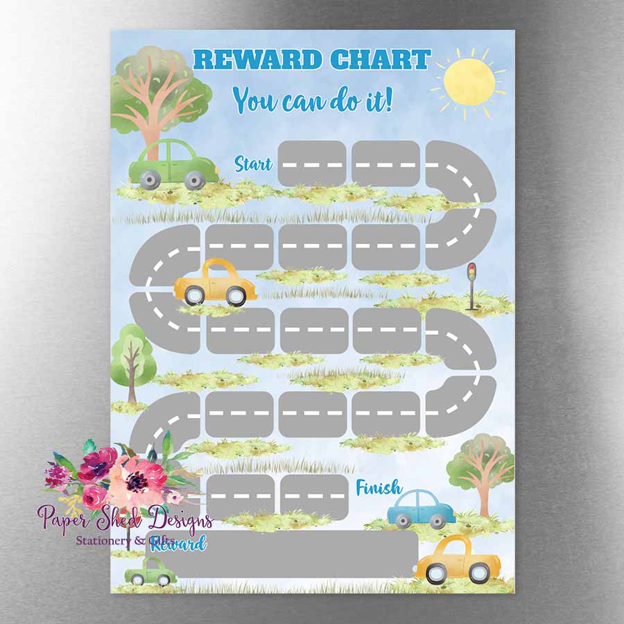 Magnetic Reward Chart | Rainbow Cars - Paper Shed Designs