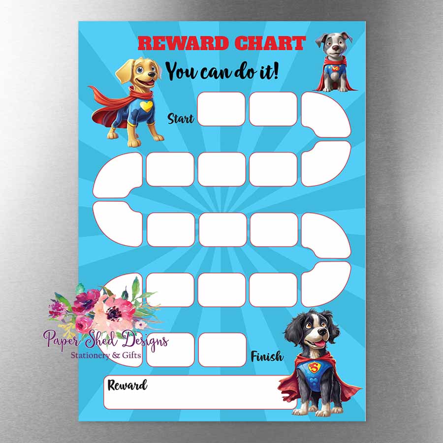 Magnetic Reward Chart | Super Dogs - Paper Shed Designs