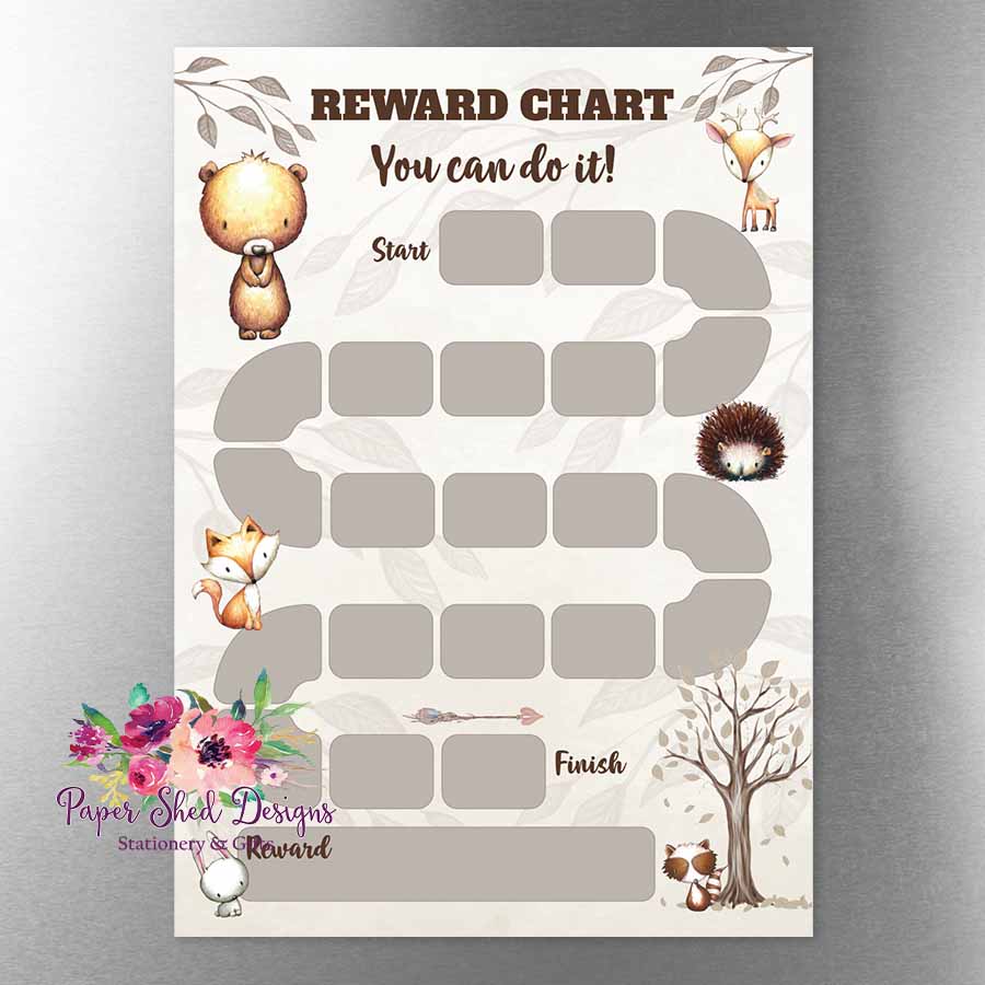 Magnetic Reward Chart | Woodland - Paper Shed Designs
