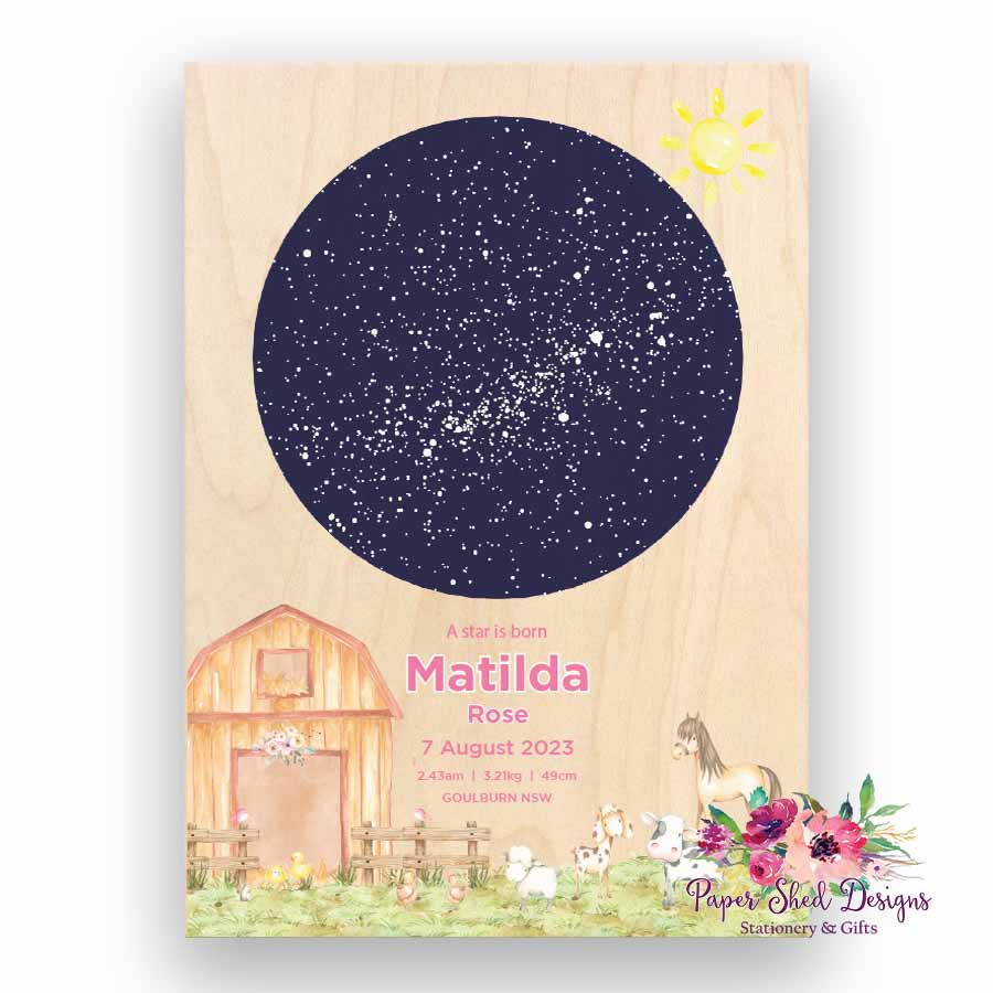 Timber Star Map | Farm Yard Friends - Paper Shed Designs