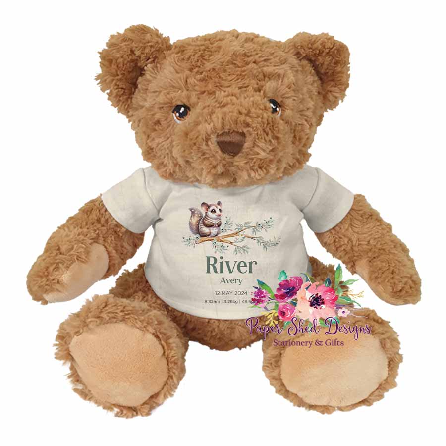 Personalised Teddy Bear | Hello Possum - Paper Shed Designs
