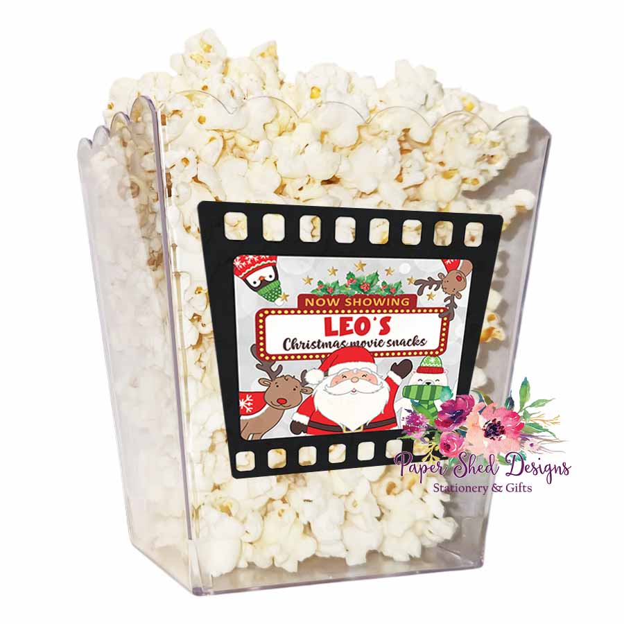 Personalised Christmas Popcorn Bucket | Christmas Characters - Paper ...