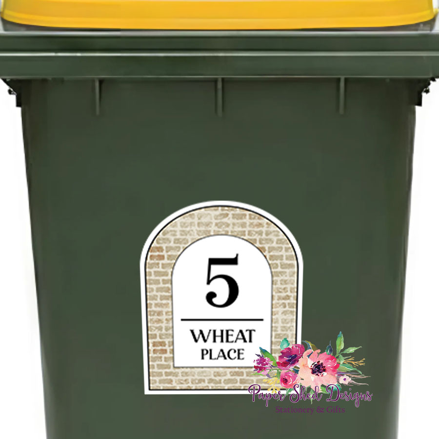 Bin Sticker | Cream Bricks - Paper Shed Designs